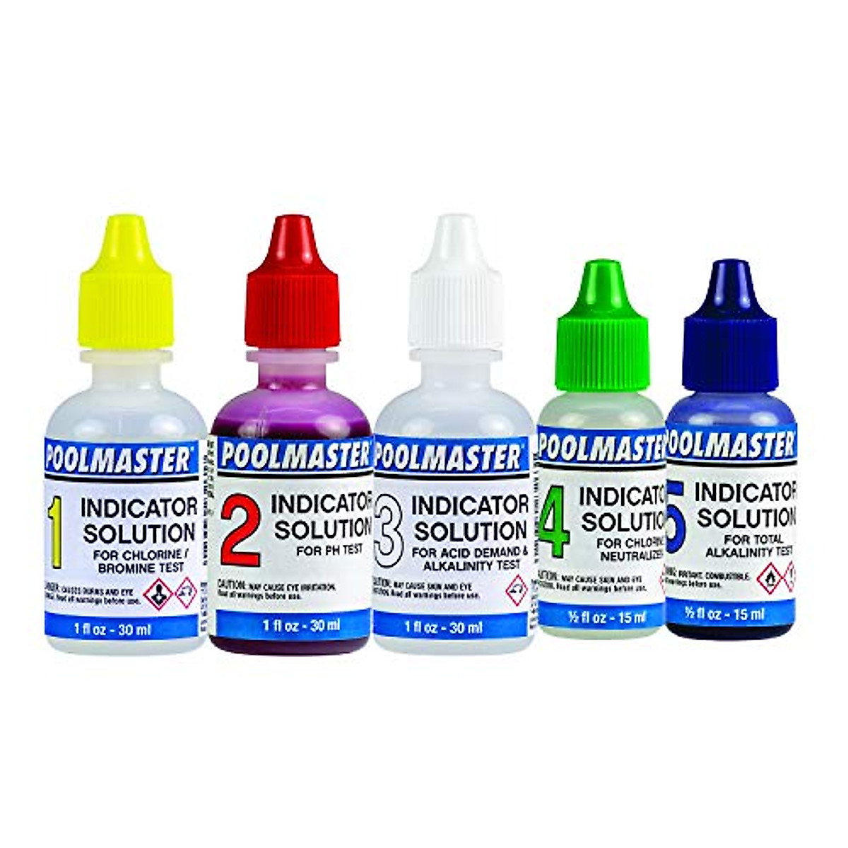 Poolmaster 23227 Replacement Indicator Solutions #1 - #5 For Spa or Swimming Pool Water Testing
