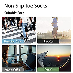 M Magic Sport Merino Wool Blend Non-Slip Above Ankle Toe Socks, Five Finger, Men and Women, Running, Hiking, Cycling, Camping (as1, alpha, l, x_l, regular, regular, Black pro)