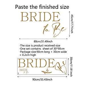 Bride to Be Decal - Bridal Shower Backdrop Sticker,Miss to Mrs Sticker for Balloon Arch,Bride to Be Bridal Shower Party Decorations,Engagement Party (Bride to Be Decal)