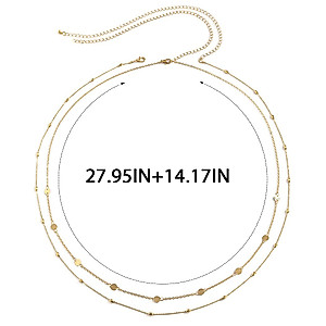 Cosydays Boho Sequins Belly Chain Gold Beads Waist Chains Layered Beach Bikini Waist Jewelry Accessories for Women and Girls