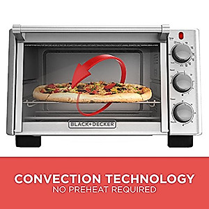 BLACK+DECKER 6-Slice Convection Countertop Toaster Oven, Stainless Steel/Black, TO2050S
