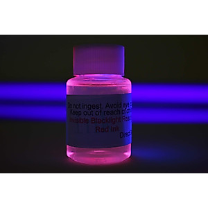 DirectGlow 1 Ounce Invisible Red UV Blacklight Bottled Ink for Hand Stamping Security Admissions Secret Messages Glow Party