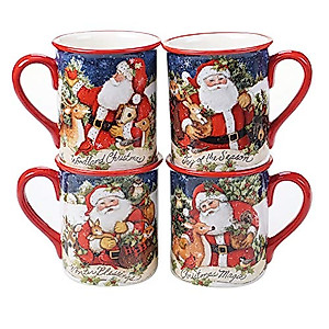 Certified International Magic of Christmas Santa 16pc Dinnerware Set, Service for 4, Multicolored