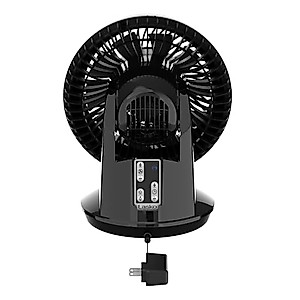 Lasko Whirlwind EcoQuiet Orbital Motion Air Circulator with DC Motor, 12 Speeds, Timer, Dark Mode, Remote Control for Small and Medium Sized Rooms, Black, A12668
