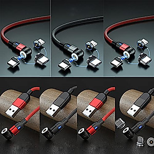 Bojianxin 540° Rotation Magnetic Charging Cable（7-Pack, 1.6ft/3.3ft/3.3ft/6.6ft/6.6ft/10ft/10ft） Magnetic USB Cable, 3 in 1 Magnetic Phone Charger Compatible with Micro USB, Type C etc