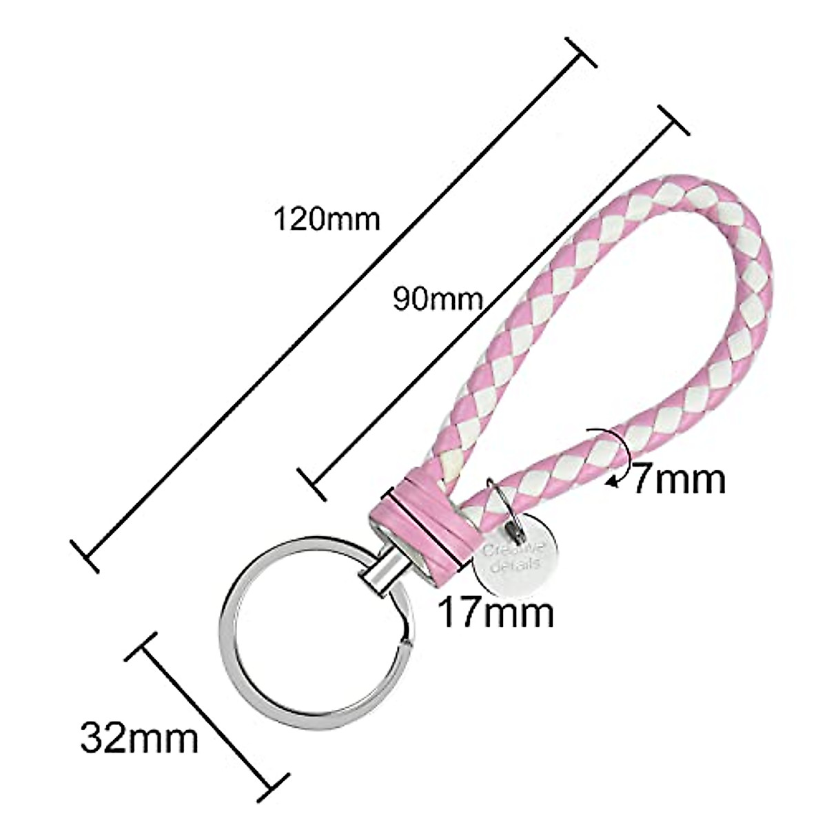 ocharzy Key Chains Handwoven Leather Keychain Simple Car Key Chain Accessories Keychain Gift for Men and Women (Pack of 1, Orange)