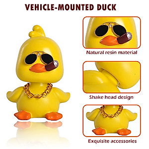 IBWell Cute Yellow Duck Car Ornaments Funny Duck Car Toy, Bobble Head Doll for Car Dashboard Decorations Accessories