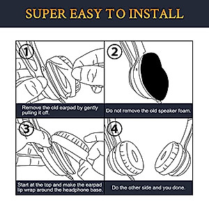SOULWIT Earpads Replacement for Logitech H390 H600 H609 H760 Wireless Headphones, Ear Pads Cushions with Soft Protein Leather, Noise Isolation Foam