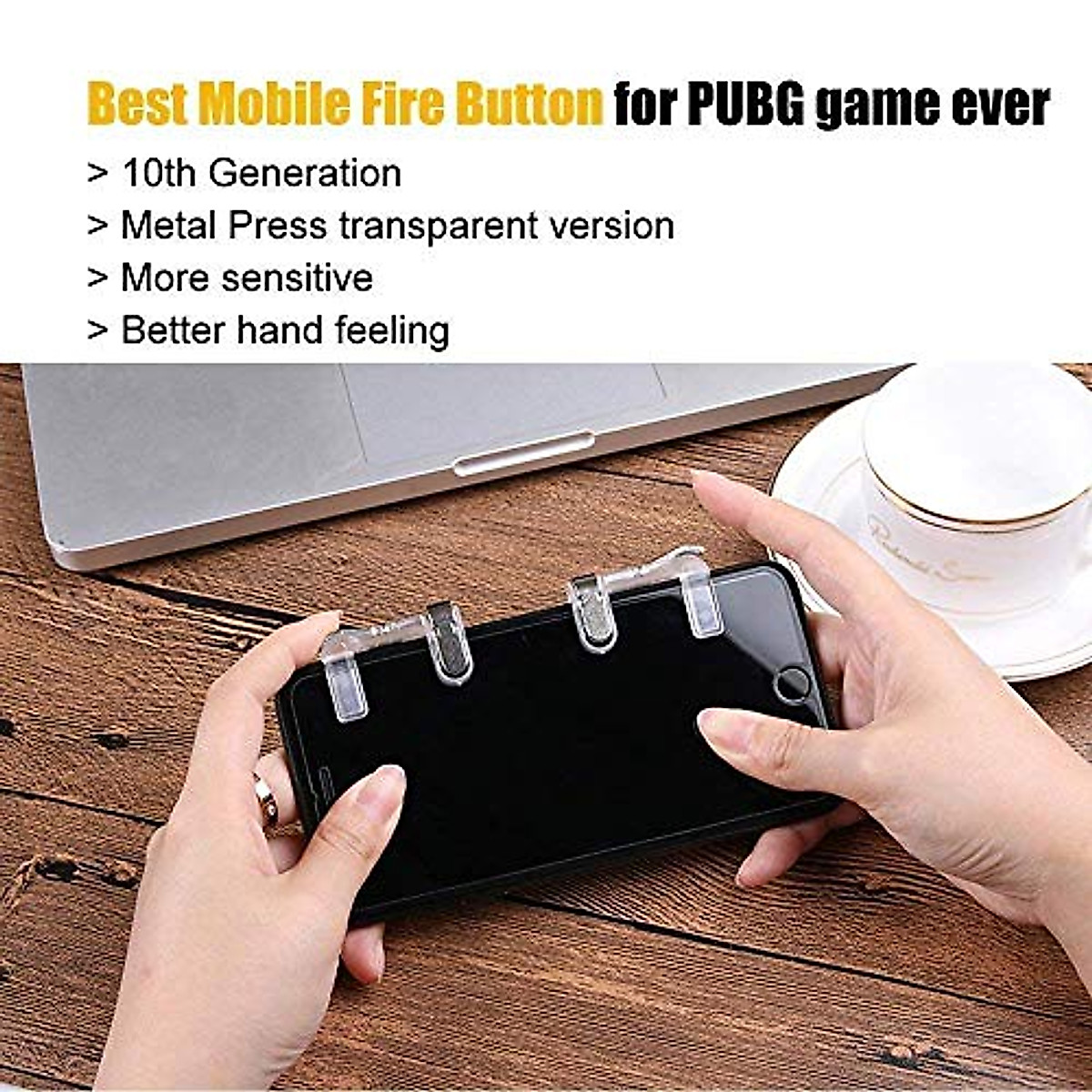 Generic PUBG Fire Button Mobile Controller, Metal Game Triggers, Sensitive Shoot Aim Buttons L1 R1 Trigger Controller for All Android and iOS Phones - Metal