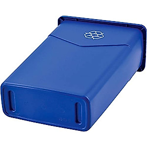 Global Industrial 23 Gallon Slim Recycling Container, Blue