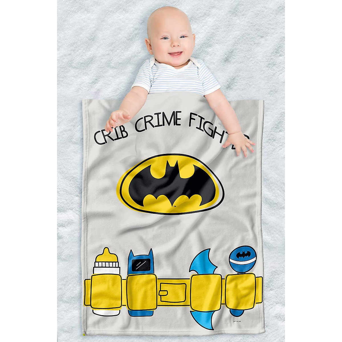 LOGOVISION Batman Lightweight Baby Blanket, 30"X40", Crib Crime Fighter Unisex for Infants Girls & Boys