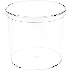 Pioneer Plastics 115C Clear Cylinder Plastic Container, 3.375" W x 3.125" H, Pack of 12