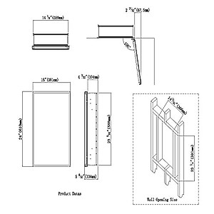 Fundin Aluminum Bathroom Medicine Cabinet with Framless Double Sided Mirror Door15 Inch x 24 Inch Recess or Surface Mount, Silver