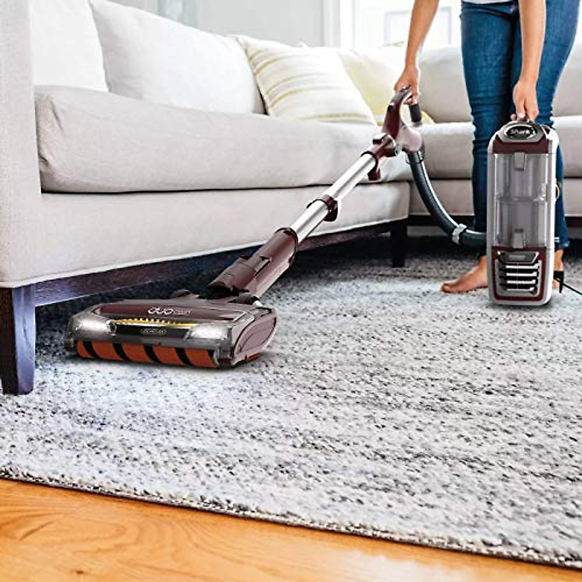 Shark ZU881 DuoClean with Self-Cleaning Brushroll Powered Lift-Away Upright Vacuum, Crevice and Pet-Multi Tools (Renewed) (Shark ZU881-Cinnamon)