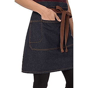 Chef Works Unisex Memphis Half Bistro Apron, Indigo Blue, One Size
