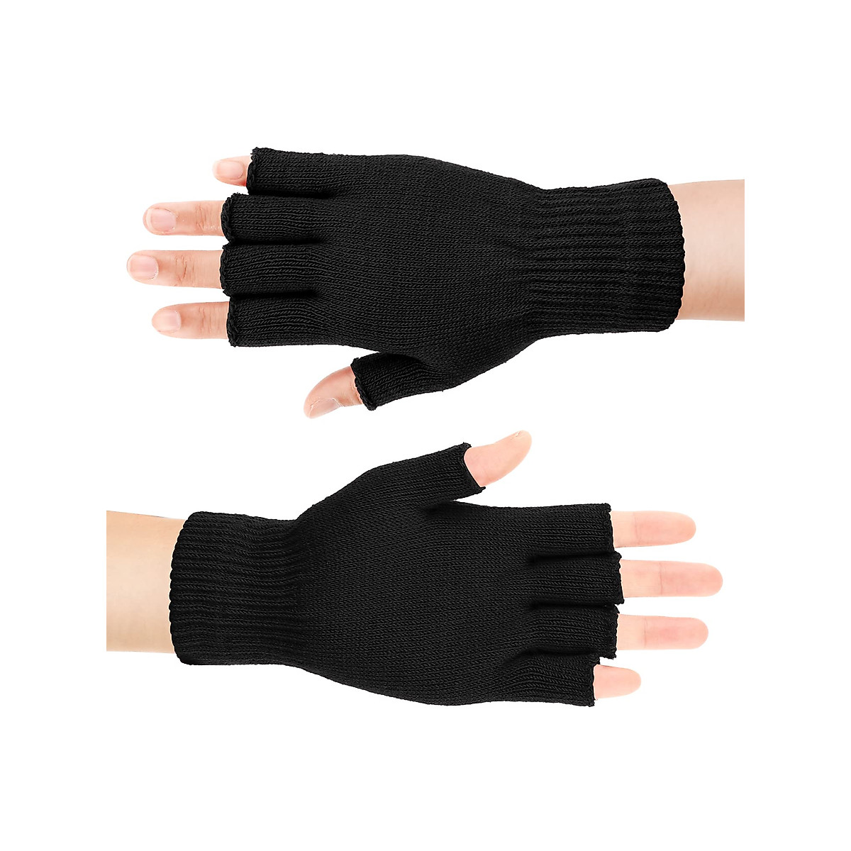 SATINIOR 2 Pair Unisex Half Finger Gloves