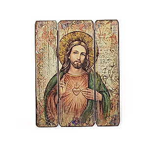Joseph's Studio by Roman - Sacred Heart Decorative Panel, 15" H, Courageous Panels, Medium Density Fiberboard, Home Decor, Religious, Giftware, Decorative, Beautiful Detail