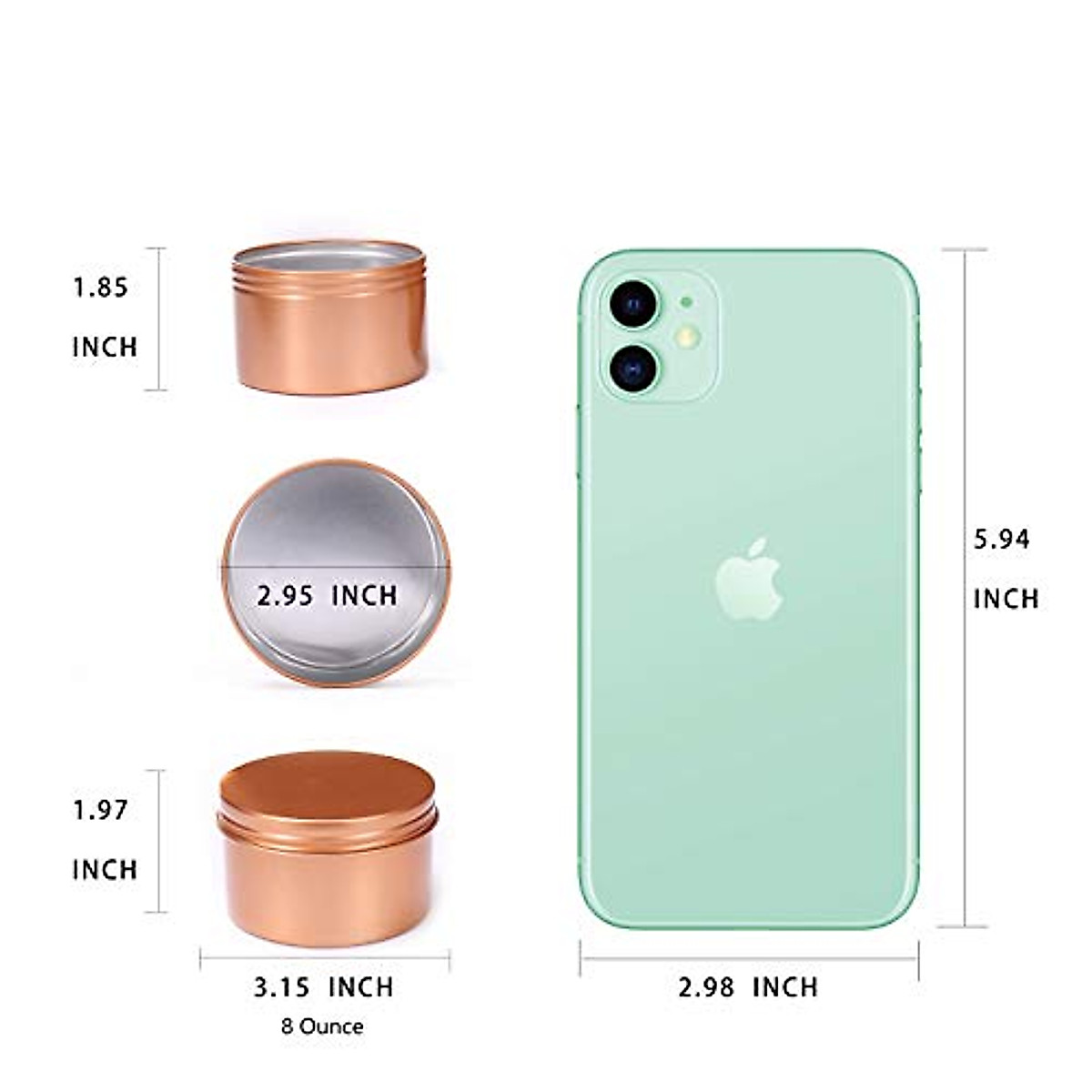 LIYAR 8 Ounce Aluminum Metal Tin 24 Pack Metal Containers Round Candle Jars Bulk Empty Cans with Screw Lid for Candles, Arts & Crafts,Storage & More (Pastel Orange)