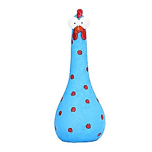 Chicken Statue, Big Eye Chicken Long Neck, Microlandschaft Hand Crafted Resin Animal Garden Statues for Garden Yard Art Decoration(Blue)