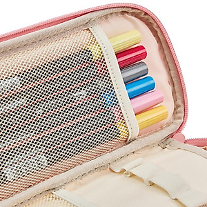 SPACEMATE Pencil Case Pouch Bag School Supplies for Girls and Boys, Large Big Capacity Aesthetic Pen Case, Simple Zipper Stationery Bag for Women Men Adults, Pink, 1800ml