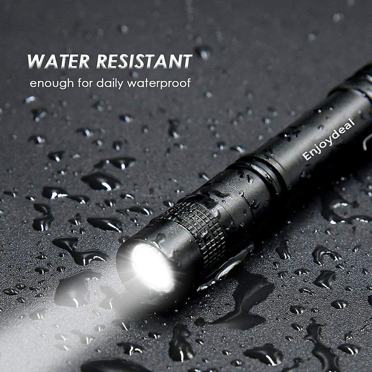 Enjoydeal 5PCS Pen Light Flashlight Ultra Slim Portable LED 1000LM Pocket Penlight Torch with Clip Powered by 2 x AAA Battery (not Include)