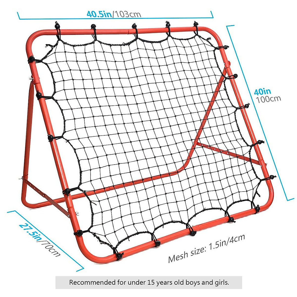 Morimoe Soccer Rebounder Net,Adjustable,Easy Set Up,Steel Frame,40X40-inch