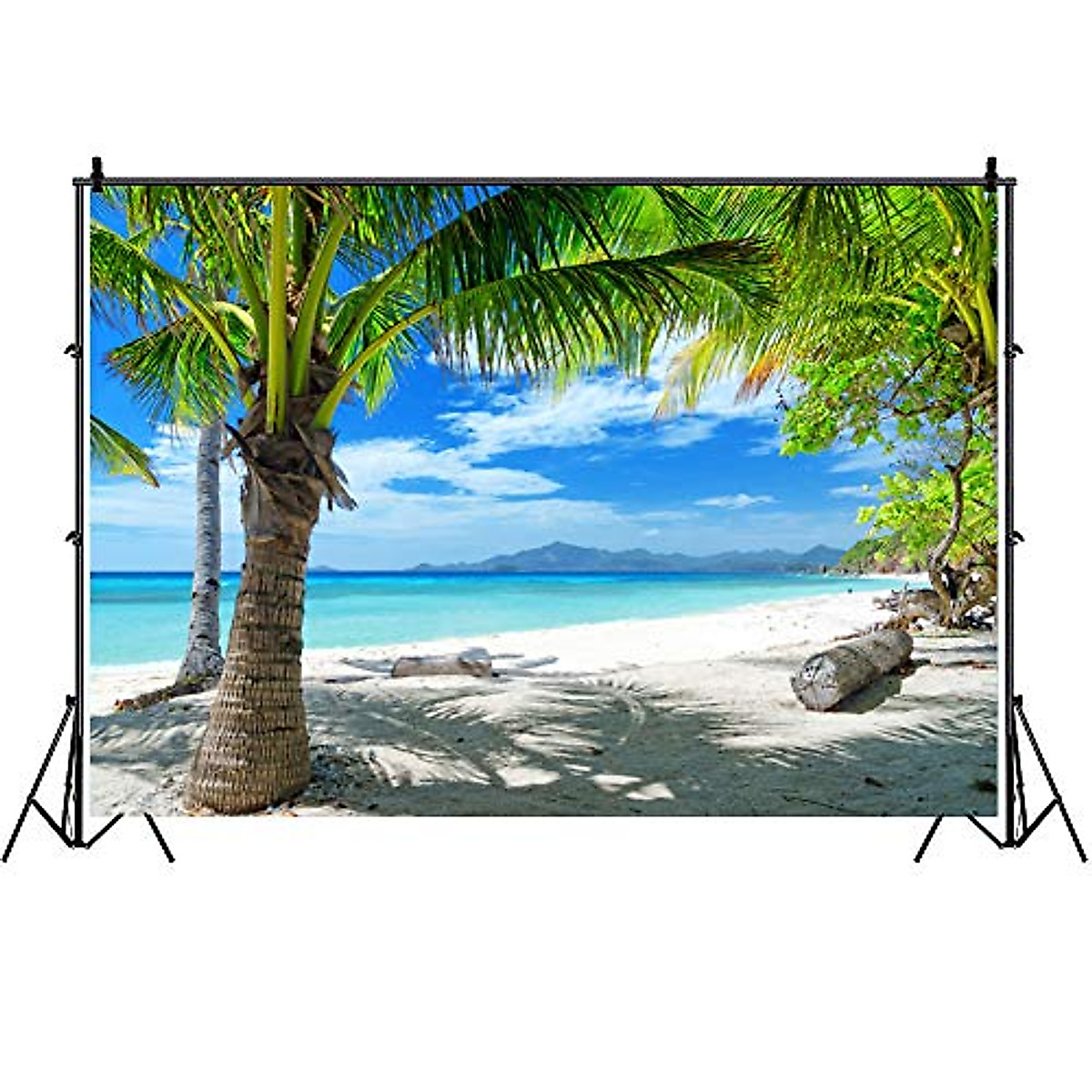 LTLYH 7x5ft Tropical Summer Beach Photography Backdrops Hawaiian Luau Party Blue Sky Sea Background for Outdoor Photo Props A-06