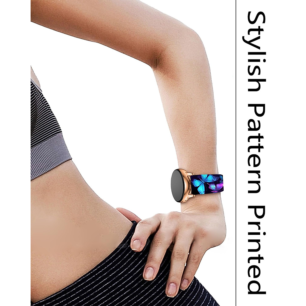 20mm Silicone Sport Bands Compatible for Galaxy Watch 6/Watch 5/Galaxy Watch 4 40mm 44mm/Classic 42mm 46mm/Watch 3 41mm, Active 2 Watch Bands,Cool Replacement Strap for Women Men(blue purple