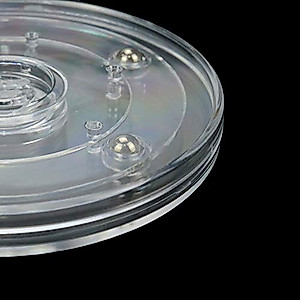 Geesatis 4 Pcs Acrylic Tiny Lazy Susan 4 inch / 100mm Rotating Turntable Organizer Bearings Round Swivel Plate, Smooth Swivel Plate for Kitchen Base Turn Dining Table, Clear