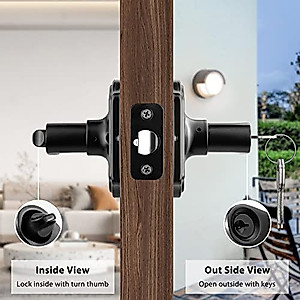 Haidms Door Handles Oil Rubbed Bronze, Door Lever with Lock, Bronze Door Handle Lock and Keys, Keyed Entry Door Lever, Oil Rubbed Bronze Door Lock Lever with Key(1 Pack, Oil Rubbed Bronze)