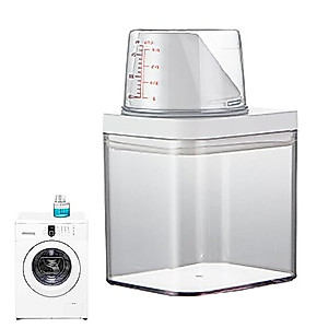 Laundry Detergent Container, Laundry Powder Container Dispenser, Clear Laundry Powder Bin, Scent Beads Washing Powder Bottle Clear Container, Large Capacity Laundry Box for Laundry Room