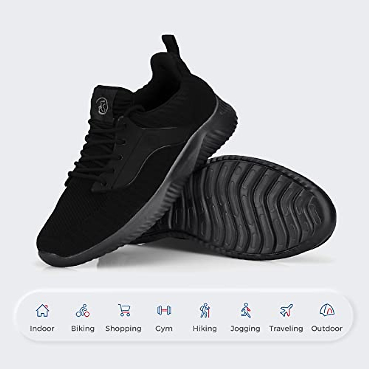 Womens Breathable Walking Shoes-Resistant Sport Tennis Shoes Fabric Lightweight Comfortable Casual Shoes Slip On Work Fitness Cycling Travel Sneakers All Black 9