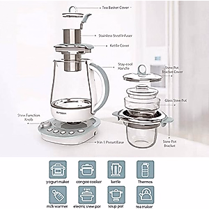 BUYDEEM K2683 Health-Care Beverage Tea Maker and Kettle, 9-in-1 Programmable Brew Cooker Master, 1.5 L, Spruce Blue