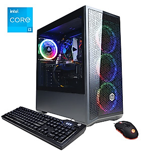CYBERPOWERPC Gamer Xtreme Gaming PC, Intel Core i3-12100F 3.3GHz, AMD RX 6500 XT 4GB, 8GB DDR4, 500GB NVMe PCIe SSD, WiFi & Win 11 Home (GXi8800A6), Black