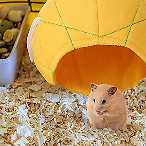 Jetec 2 Pieces Hamster Hammock Soft Bed Small Pet House Animals Hamster Hanging House Cage Nest for Guinea Pig Rat Chinchilla Sleep and Play (Banana and Pineapple)