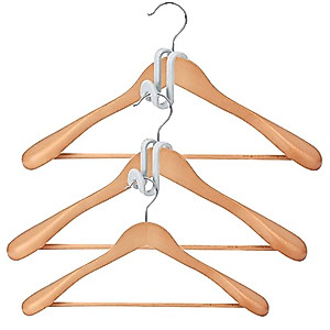 LiXiongBao 20 Pack Clothes Hanger Connector Hooks, Mini Cascading Hanger Rack Hooks for Stack Clothes, Huggable Style Hangers, Heavy Duty Space Saving for Closet (Grey)