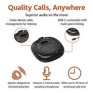 AmazonCommercial Premium Bluetooth Speakerphone, 5"