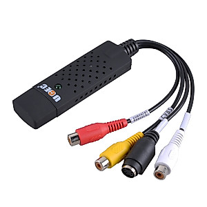 UCEC RCA to USB Converter, USB 2.0 Audio Video Capture Card Device for PC, Analog to Digital Video Converter, VHS VCR TV to DVD Converter Support Win 2000/ Win Xp/Win Vista/Win 7/ Win 8/ Win 10