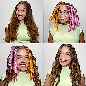 40pcs Heatless Spiral Hair Curlers for Long Hair, No Heat Curlers 22inch/55cm Magic Curls Hair Rollers with Styling Hooks for Women Kids