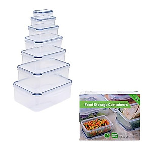 Maturi Food Storage Containers Set of 7 with Airtight Lids, BPA Free, 0.12L-3.8L