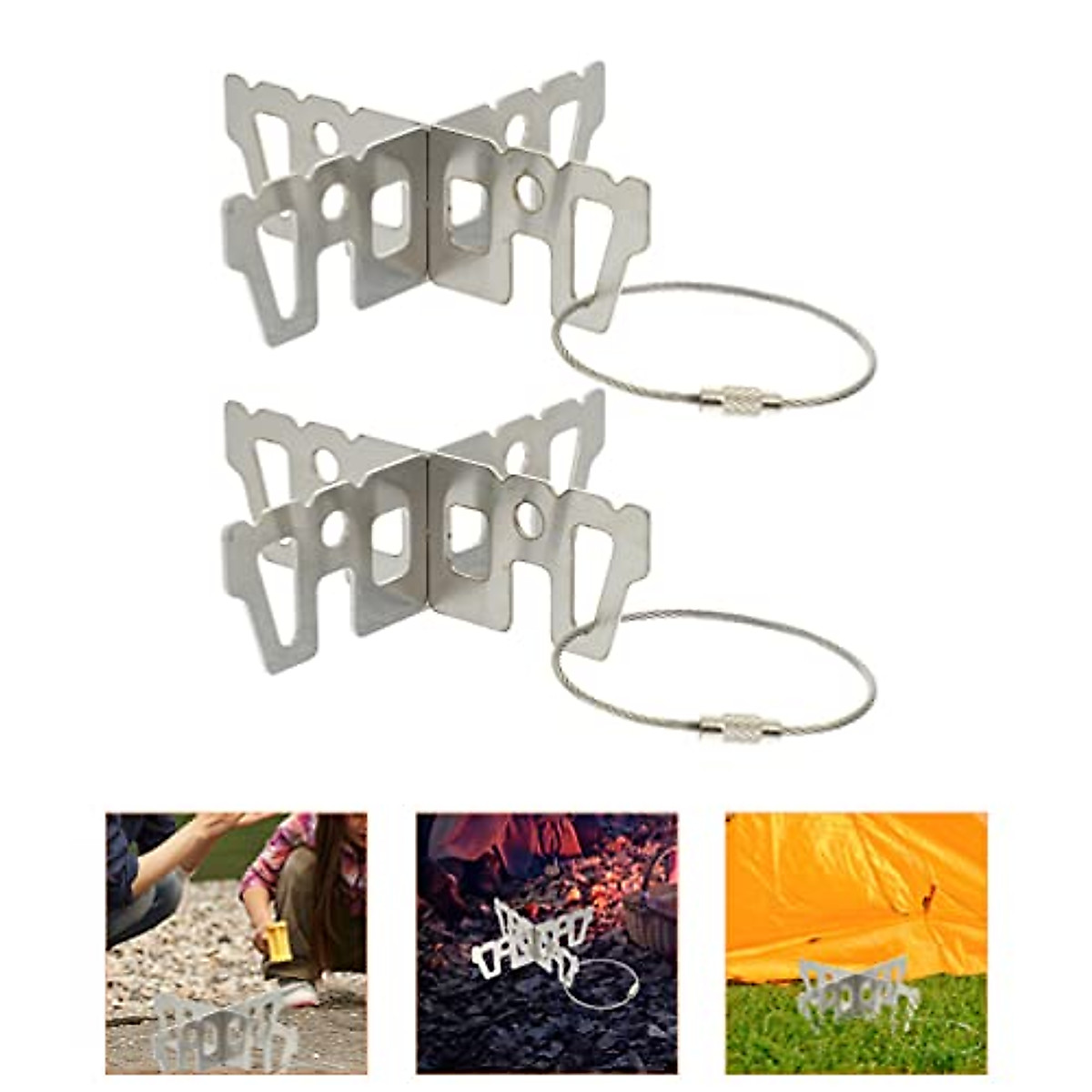 Kichvoe 2Pcs Alcohol stove bracket fixing bracket for stove portable stove stand rack camping outdoor barbecue stand stove stand for camping mini pot Stainless steel liquid