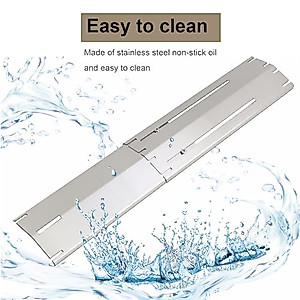 Universal Replacement Heavy Duty Adjustable Heat Plate Shield, Stainless Steel Heat Tent, Burner Cover, Flavorizer Bar, Flamer Tamer for Gas Grill Models, Extends from 11.75" up to 21" L, 3 Pack