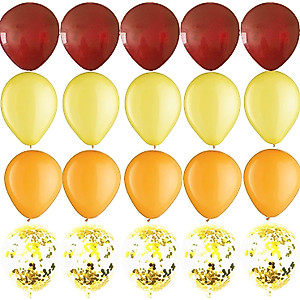 Fall Balloons/Fall Birthday Party Decorations Fall Bridal Shower Decorations/Maroon Orange Thanksgiving Decorations/Fall Weddings/20pcs Balloons Burgundy Orange Yellow Gold