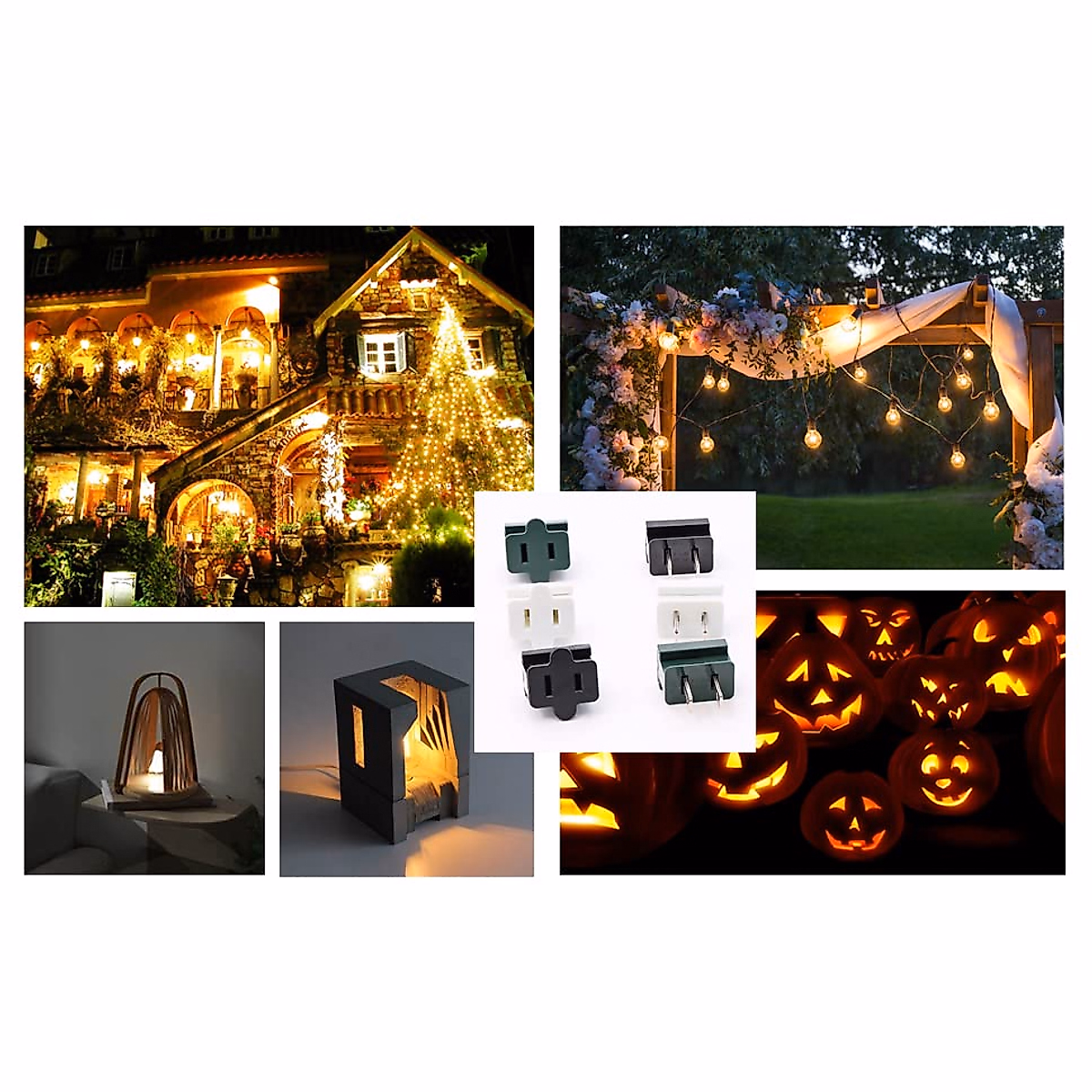 Aniai 25 Pack Vampire Plugs, Female Plug End Replacement, Electric Plugs, Extension Cord Replacement Ends for Garden Decor Lights, Extension Wire