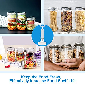 LIIGEMI Mason Jar Vacuum Sealer，Vacuum Sealing Kit for Wide-Mouth and Regular-Mouth Mason Jar，with Manual Vacuum Pump and Lid Opener
