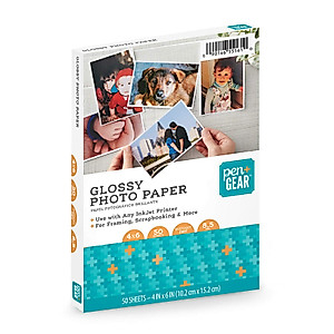 Pen+Gear GLOSSY PHOTO PAPER 4 x 6 50 SHEETS 8.5mil for INKJET PRINTERS 10x15