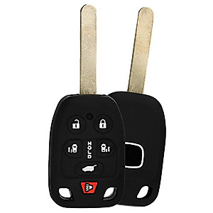 KeyGuardz Keyless Remote Car Key Fob Outer Shell Cover Soft Rubber Case 6 Button for Honda Odyssey N5F-A04TAA (Pack of 2)