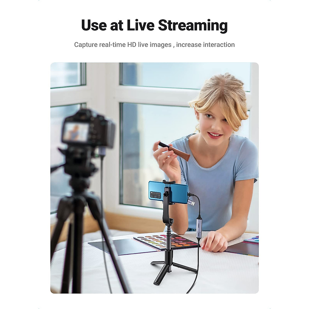 UGREEN 4K Micro HDMI to HDMI Cable 6.6FT Bundle with Video Capture Card 4K HDMI to USB-A/USB-C