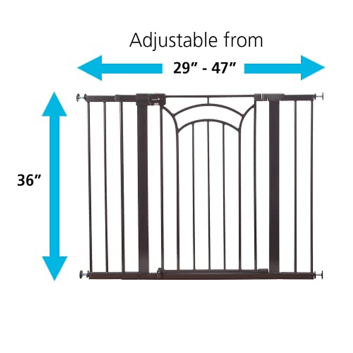 Safety 1St Décor Easy Install Tall & Wide Baby And Pet Gate With Pressure Mount Fastening