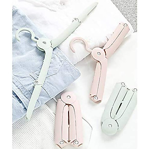 CHMHY 6 Pcs Folding Clothes Hangers, Travel Clothes Hanger Portable Folding Clothes Hangers and Save Space for Both Family and Travel Use
